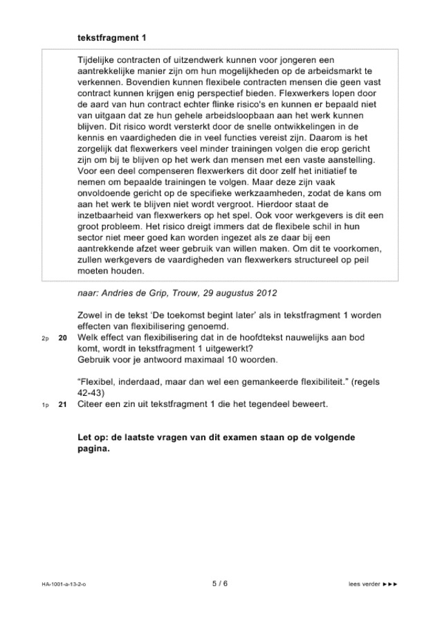 Nederlands eindexamens Hoger Algemeen Voortgezet Onderwijs (Opgaven) - Eindexamens.NU ...
