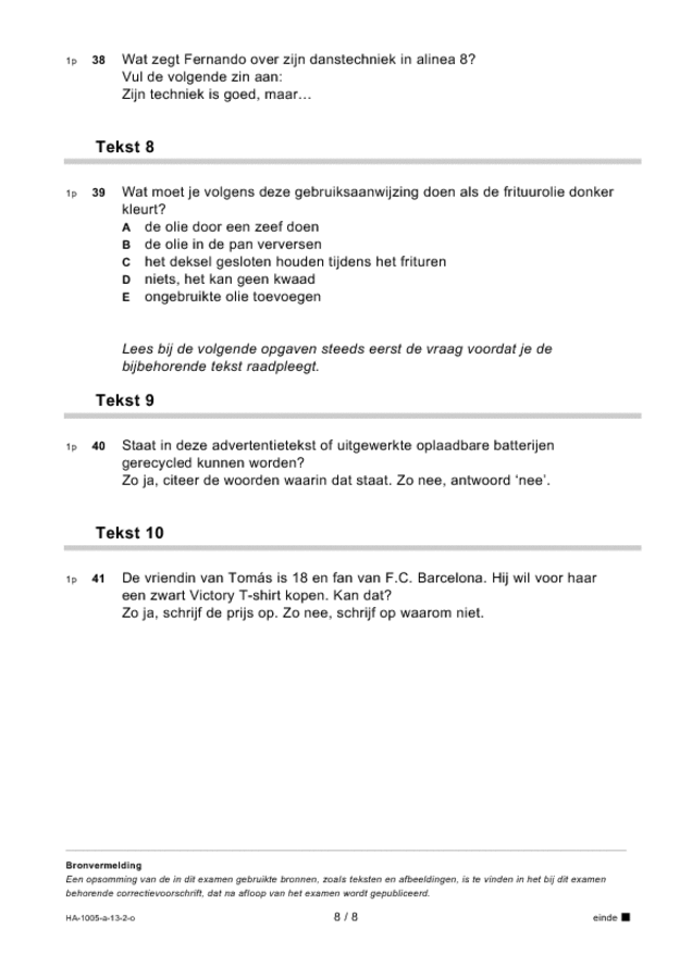 Spaans eindexamen Hoger Algemeen Voortgezet Onderwijs (Opgaven ...