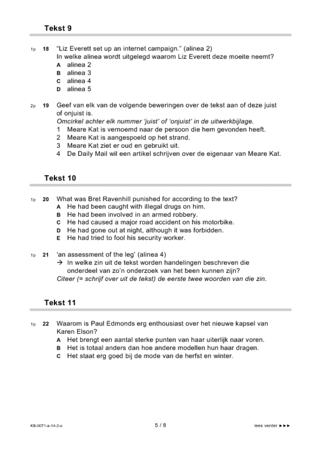 Engels eindexamens VMBO KB (Opgaven) - Eindexamens.NU - proef theorie examens www examen nl data ...