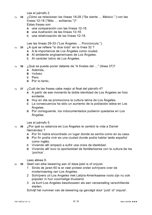 Spaans eindexamens Voorbereidend Wetenschappelijk Onderwijs (Opgaven ...